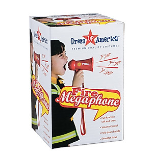 Dress Up America Firefighter Megaphone For Kids - Red Fireman Megaphone Bullhorn With Siren Sound