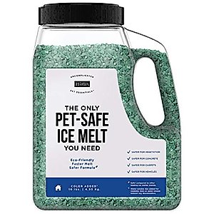 Natural Rapport Pet Friendly Ice Melt - Calcium Chloride Free, Pet Safe Ice Melter, Rock Salt Alternative - Time Release Deicer Formula Lasts 3X Longer (10 lb)