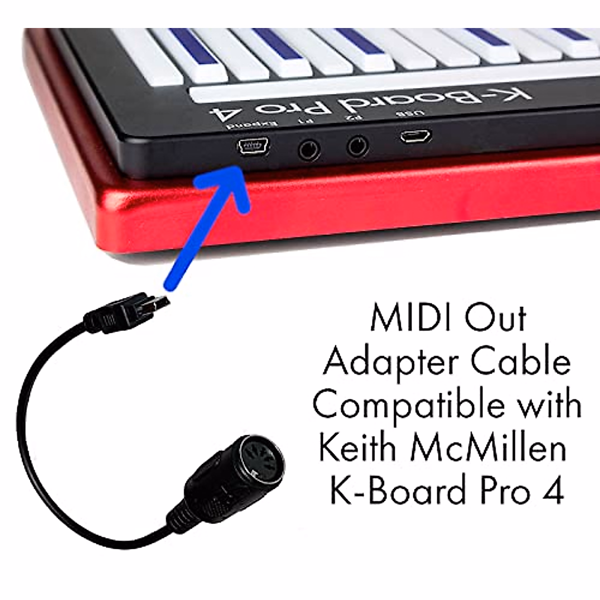 Keith McMillen Instruments USB Mini to 5-Pin DIN MIDI Out Adapter Cable | for KMI Products Only