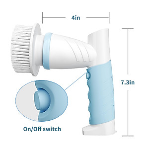 SZFIXEZ Electric Spin Scrubber, Electric Cleaning Brush Scrubber for Bathroom Electric Spin Cleaner with 4 Replaceable Shower Cleaning Brush Heads for Wall, Tile Floor, Bathtub, Toilet, Window