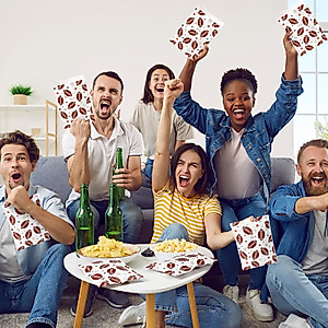 Pasimy 100 Pcs Football Treat Bags Football Candy Bags Football Goodie Cookie Bags Self Adhesive Kraft Paper Football Snack Bags Football Gift Bags for Football Party Favor Bags Supplies Decor