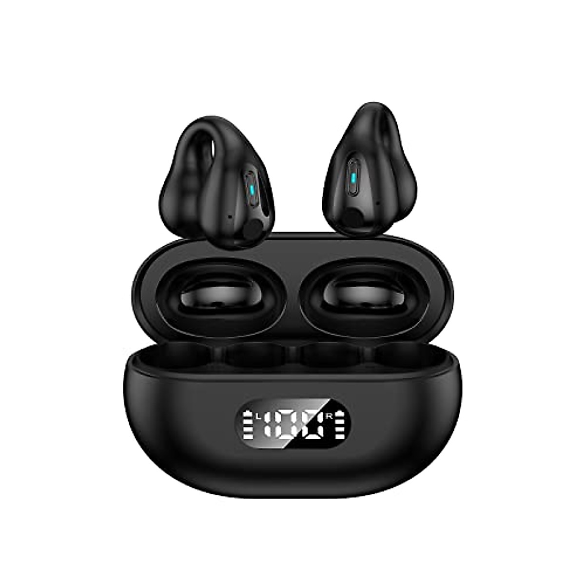 GURSAC Open Ear Headphones,True Wireless Bluetooth Earbuds with Earhooks,Sport Workout Earbuds Built in Mic Waterproof Bass Sound Headset