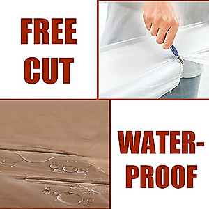 10 Pieces Plastic Drop Sheets for Painting, Waterproof and Dust-Proof Clear Cloth for Furniture Cover, 9x12 Feet Tarps