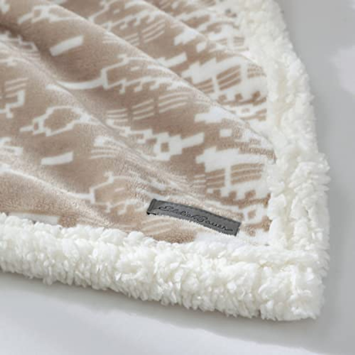 Eddie Bauer Ultra-Plush Collection Throw Blanket-Reversible Sherpa Fleece Cover, Soft & Cozy, Perfect for Bed or Couch, San Juan Oyster