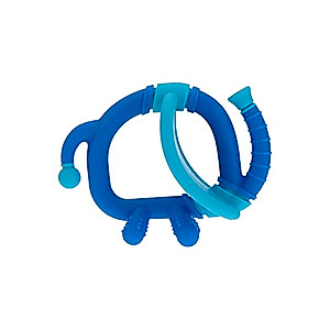 Nuby Geo Zoos Massaging Teether - Baby Teething Toy - Soft Easy Grip - 3+ Months - Elephant