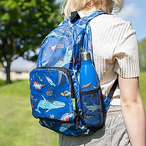 ECO CHIC Lightweight Foldable Backpack (Sea Creatures Blue)