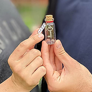 Kseniya Revta Anniversary Present for Her & Him, Romantic Gift for Boyfriend Girlfriend, Custom Message I Love You Gifts to Wife Husband (Key - You Hold the Key to My Heart, in a Bottle)