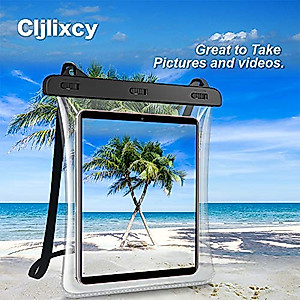 Cljlixcy Universal iPad Waterproof Bag Case Touch Sensitive Dry Bag with Lanyard Waterproof Bag Case for iPad 8th/7th/6th/5th/4th Generation 10.5/10.2/9.7/10.2 ipad Mini case