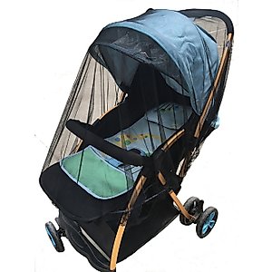 ThreeH Baby Mosquito Net for Strollers Car Seats Cradles Universal Size Insect Netting BX07,Black