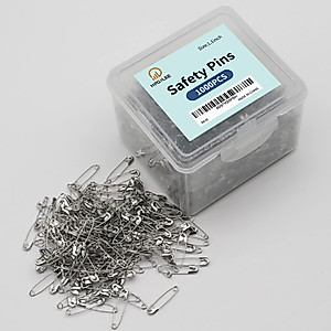 1000Pcs Safety Pins, 1.1 Inch Rust-Resistant Steel Wire Silver Sewing Pins Small Safety Pins Bulk for Clothes Crafts Home Office Use