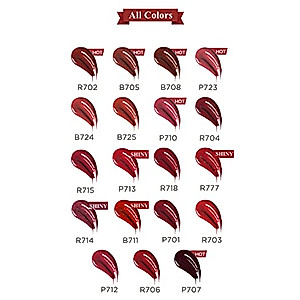 COLORKEY Lip Gloss Mirror Series, Hydrating Lip Gloss with Essential oil, High Shine Glossy Lip Tint, Hydrated & Fuller-looking Lips, Long-Lasting Liquid Lipstick(P710)