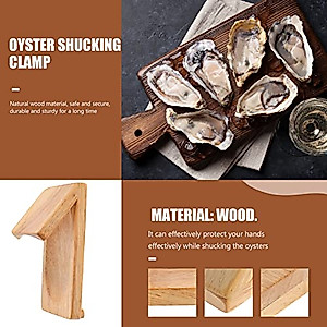 CALLARON Decorating Tools Oyster Shucking Clamp Wooden Oyster Shucking Tool Seafood Shucking Clamp Oyster Opener Clamp Kitchen Gadgets for Oyster Clam Shellfish Seafood Kitchen Utensil Set