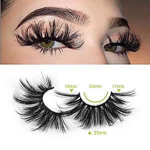 Mink Fluffy Lashes 25mm Fake Eyelashes Pack 10 Pairs Mixed Long Thick Lashes Bulk Handmade Reusable 8D Volume Eyelashes
