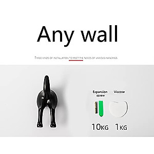 KKirafairy 4Pcs Nordic Plastic Dog Tail Hooks Wall Mounted Coat Hat Key Hanger Decoration