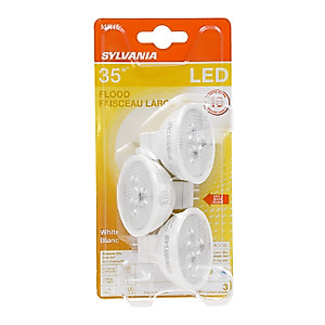 SYLVANIA MR16 LED Flood and Spot Light Bulb, 5W, 35W Equivalent, Non-Dimmable, 350 Lumens, 3000K, White - 3 Pack (79129)