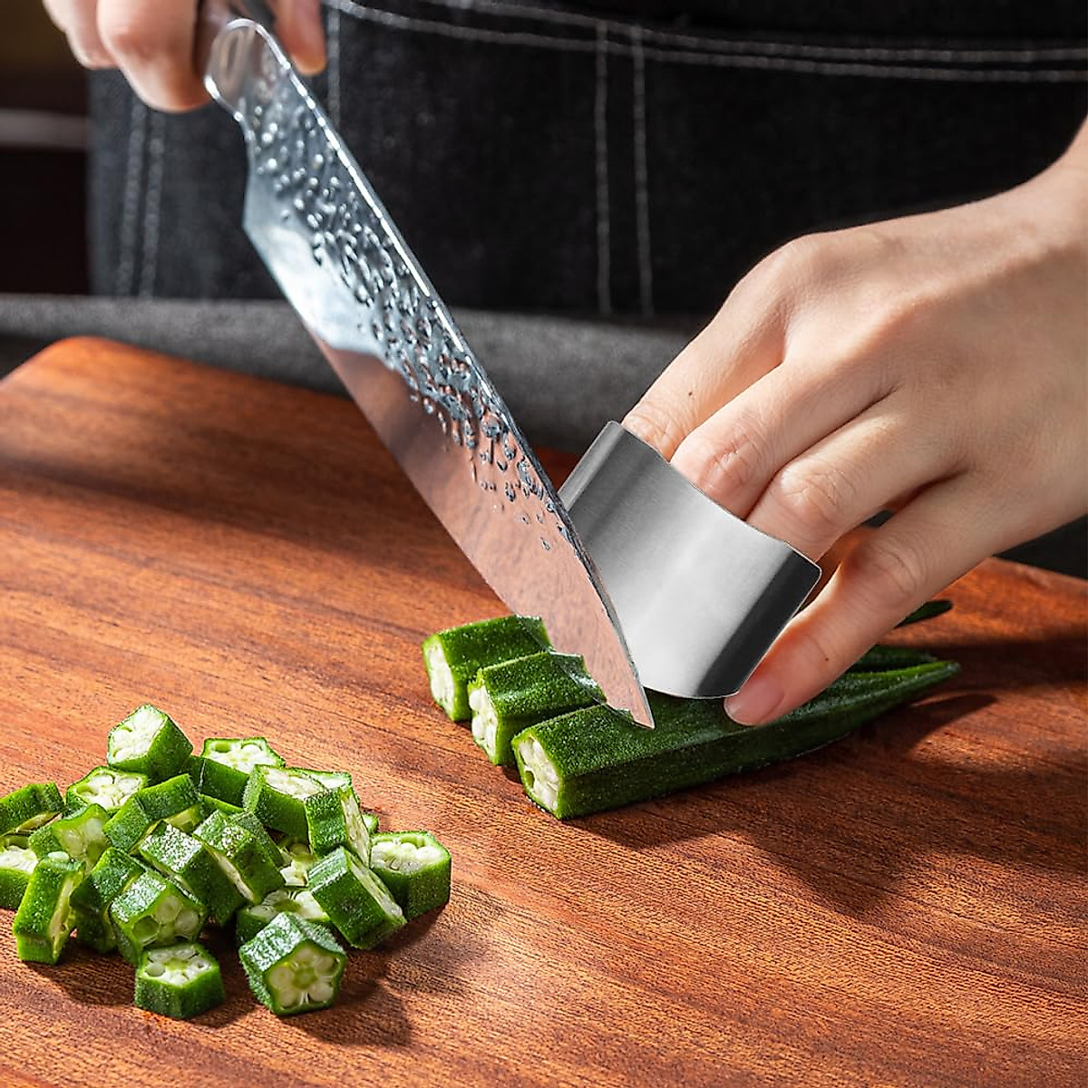 Stainless Steel Finger Guard, Finger Protector for Cutting Food, Multifunctional Finger Guards for Cutting Food, Kitchen Tool Finger Guards Protector for Slicing Dicing (Single Finger-1pcs)