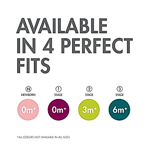 Boon JEWL Biometric Stage 1 Orthodontic Pacifier — 0+ Months — Blue — Silicone Baby Pacifier with Soothing Gem Shaped Nipple — 4 Count