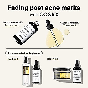 COSRX Post Acne Mark Recovery - Snail Mucin 96% Essence + Vitamin C 23% Serum, Intensive Hydrating for Fine lines, Hyperpigmentation, After Blemish Care