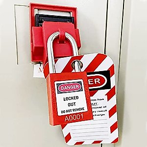 SAFBY 10 Keyed Different Lockout Tagout Lock - Loto Safe Padlocks for Lock Out Tag Out Stations and Devices (Red, Key Different)