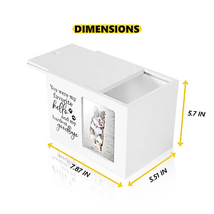 CHONIC Pet Urns for Dogs Ashes, Dog Urns with Photo Frame, Cat Ashes Keepsake Box, Loss of Dog Sympathy Urn, Pet Memorial Gifts, Pet Bereavement Gift, Dog Pass Away Remembrance Gift (White)