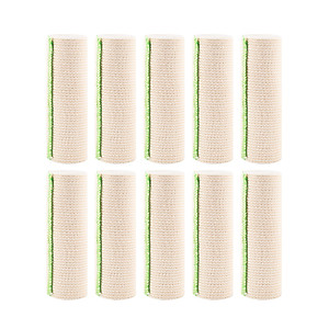Premium Elastic Bandages | Compression Body Wrap – Self-Closures Both Ends | Washable Cotton Blend | Support Injuries and Sprains | Latex-Free – 6" Wide x 15' When Stretched | by Spa Slender - 10-Pack