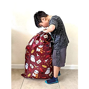 Harry Large Drawstring Laundry Bag Durable Storage Travel Bag for Kids Potter Fans, 36x24 inches