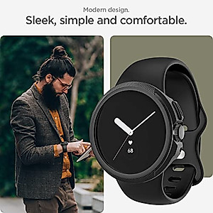 Spigen Liquid Air Armor Designed for Google Pixel Watch Case Anti-Scratch Protective Soft TPU Cover Case (2022) - Matte Black