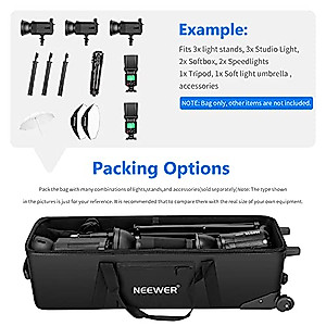 Neewer Photo Studio Equipment Case Rolling Bag 40.1x11.8x11.8 inches/102x30x30cm Trolley Carrying Case for Light Stand, Tripod, Light, Umbrella, etc