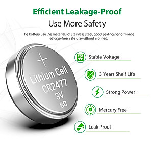 LiCB CR2477 3V Lithium Battery (Pack of 10)