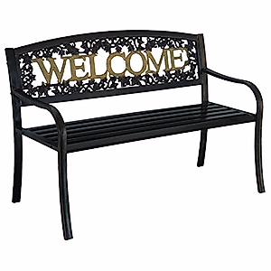 Leigh Country Black and Gold Welcome Bench