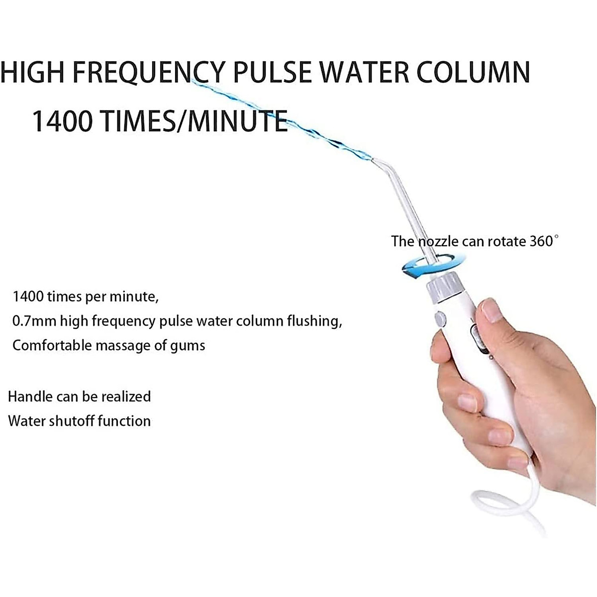 GIENEX Water Flosser for Teeth, Dental Oral Irrigator with 6 Jet Tips, 600ML Water Tank, Non-Slip Base, Quiet Electric Flosser for Braces Care, Teeth Cleaner