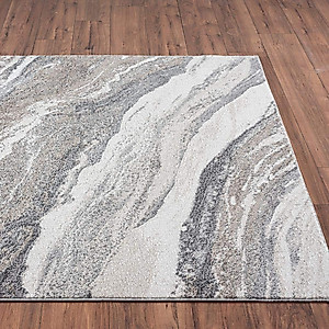 LUXE WEAVERS Lagos Collection 7983 Grey 8x10 Art Deco Area Rug