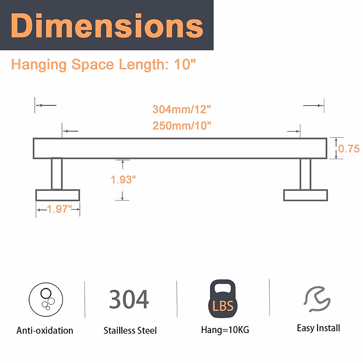 NearMoon Bath Towel Bar, Bath Accessories Thicken Stainless Steel Shower Towel Rack for Bathroom, Towel Holder Wall Mounted (1 Pack, Brushed Gold, 12 Inch)