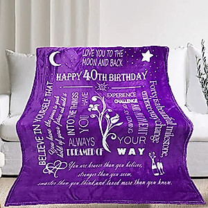 40th Birthday Gifts for Women Blanket 50"x60", Gifts for 40 Year Old Women, Happy 1983 Birthday Gifts for Women, 40 Year Old Birthday Gifts for Woman Sister Mom, 40th Birthday Decoration for Women