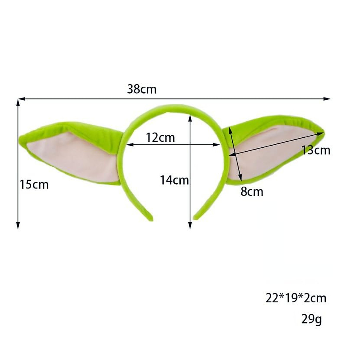 Big Ears Headband,Alien Headband,Headwear with Ears,Cute Decorative Hair Hoop for Hallowen,Cosplay (Yellow)