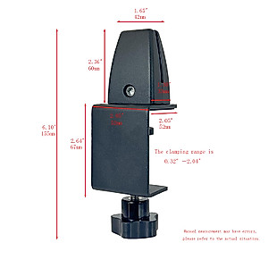 JSFURN Sneeze Guard Support Clamps 4 pcs, Adjustable Office Partition Clamp, Acrylic Desk Divider Clamps, Plexiglass Partition Clips, Aluminum Privacy Panel Clips, Punch-Free Partition Clips (Black)