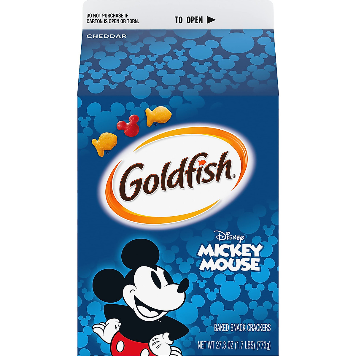 Goldfish Disney Mickey Mouse Cheddar Crackers, Snack Crackers, 27.3 oz carton