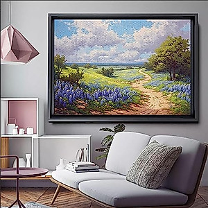 Enchanting Texas, Native Texas Hill Country Bluebonnet Landscape - Fine Art Print Mounted in a White Mat Board