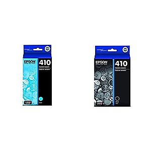 Epson T410220 Claria Premium Cyan Ink & 410 Ink Cartridge, Black