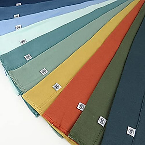 HonestBaby Organic Cotton Knit Tri-fold Burp Cloths Multipack, 10 Pack Rainbow Gems Blues, One Size