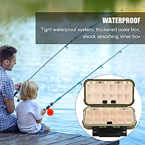TEUOPIOE Fishing Box, Waterproof Lightweight Portable 24 Slots Fishing Storage Box for Sea/Fresh Fishing for Fishing Pocket for Fishing Tackle for Fishing Backpack(Small)