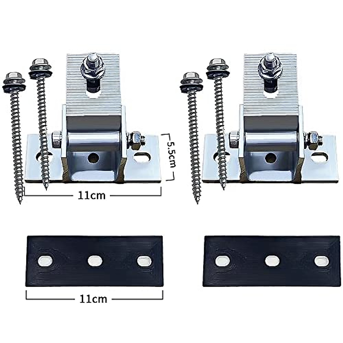 Solar Panel Mounting Brackets - 2pcs Adjustable Solar Panel Mount Brackets on Any Flat Surface for RV, Roof, Boat, Caravans Any Off-Grid Systems, Solar Power System Supporting for Flat Stands