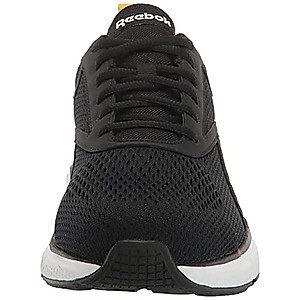 Amazon Essentials by Reebok Women's All Day Comfort Slip-Resistant Alloy-Toe Safety Athletic Work Shoe, Black/Gold/White, 8.5