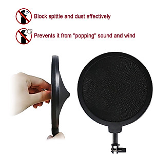 Blue Spark Shock Mount with Pop Filter, Windscreen and Shockmount to Reduce Vibration Noise Matching Mic Boom Arm for Blue Spark SL Microphone by YOUSHARES