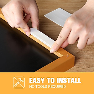 40 Pairs (80 Strips) Picture Hanging Strips Heavy Duty Strips Removable Hook and Loop Tape Frame Hanging Strips for Christmas Party Decorations (White, Large)