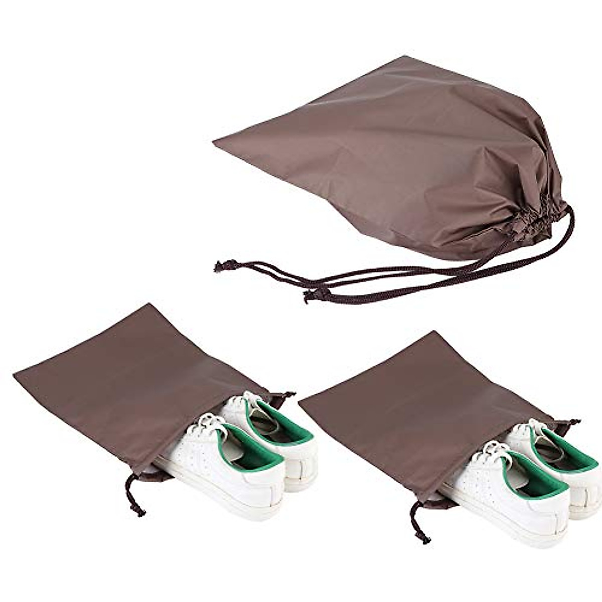 Drawstring Bag,Nylon Drawstring Storage Bags proof Storage Bags for Shoes Clothes Organizer(Coffee)