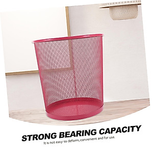 Ciieeo Barbed Wire Office Corner Basket Waste Basket Pink Plastic Storage Bins Small Trash can Trash can Household Iron Wastebasket Trash bin Metal Basket Small Metal Storage Box