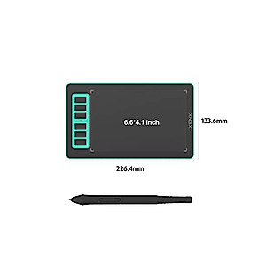 XENX P1 MacOS and Android Supported Graphic Drawing Tablet P1-640 6x4 inch with 6 Shortcut Keys, 8192 Pressure Levels Battery-Free Pen for Digital Art, Design, E-Learning/Online Classes, OSU Gaming