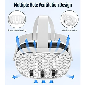 VR Shell Protective Protector Cover for Meta/Oculus Quest 3 Accessories, Silicone Front Headset Protector Cover Anti Scratch Anti Dust Anti Shock, Compatible with Quest 3 Accessories (White)
