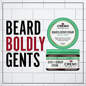 Cremo Beard & Scruff Cream, Wild Mint, 4 Ounce (Pack of 1) - Soothe Beard Itch, Condition and Offer Light-Hold Styling for Stubble and Scruff (Product Packaging May Vary)